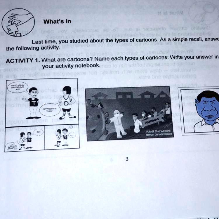 SOLVED: What are cartoons? Name each cartoon. What's In Last time, you ...