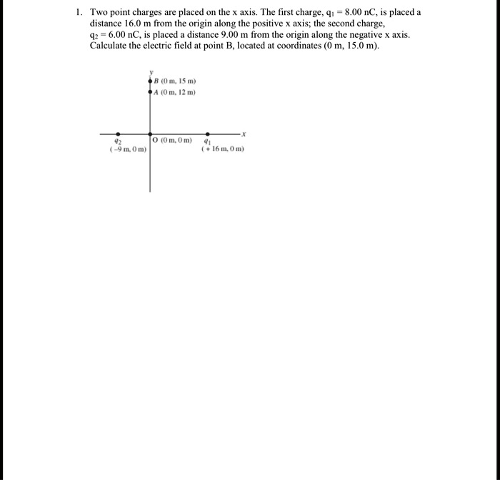 SOLVED: Two point charges are placed on the axis The first charge. 00 ...