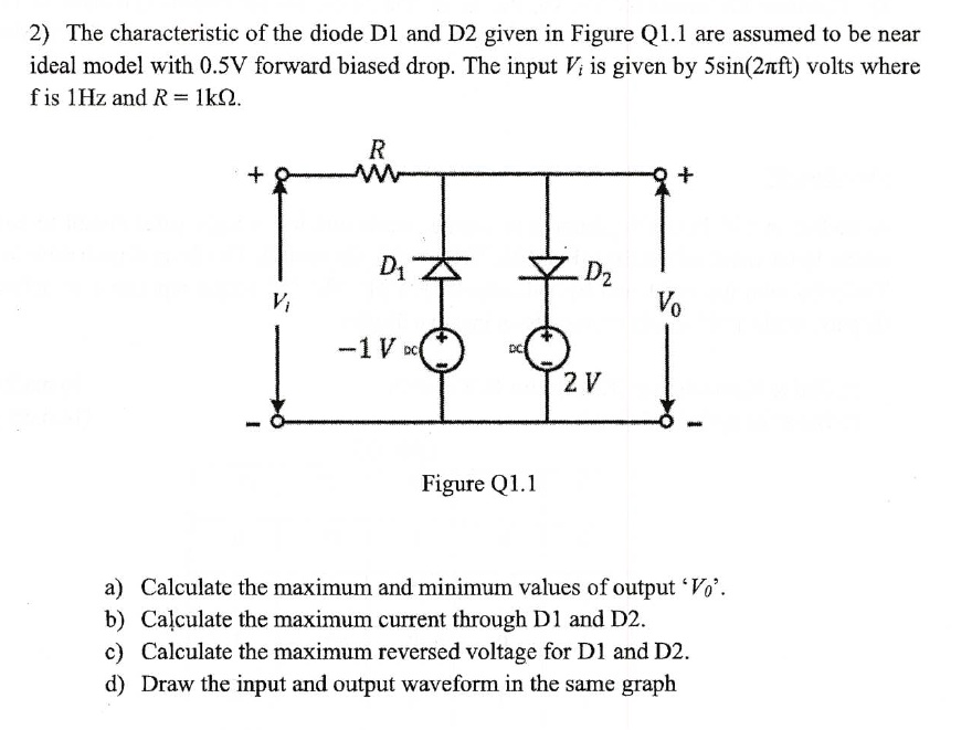 VIDEO solution: 2 The characteristic of the diode D1 and D2 given in ...