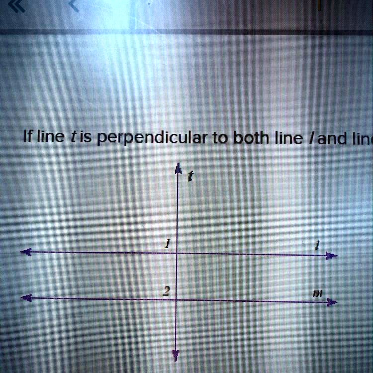 SOLVED: 'if line T is perpendicular to both like L and line M, then ...