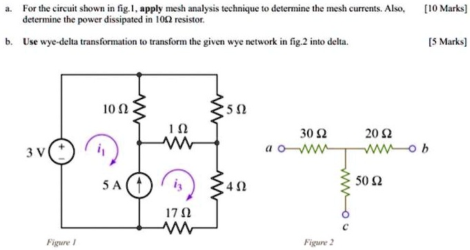 SOLVED: For the circuit shown in Fig. 1, apply mesh analysis technique ... SOLVED: For the circuit shown in Fig. 1, apply mesh analysis technique ...