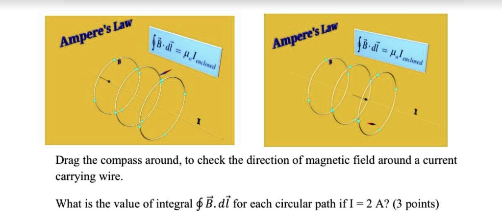 SOLVED: Law Amperes E JB*di WI tubned Law Ampere's B fe ai "I ahned ...