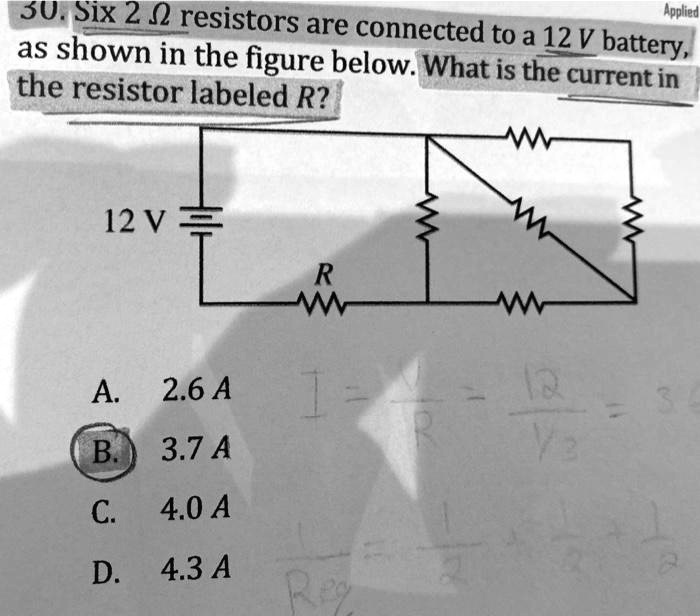 [GET ANSWER] su six 2 0 resistors are applied as connected to a 12v ...