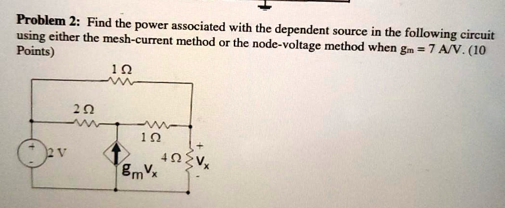 SOLVED: Problem 2: Find the power associated with the dependent source ...