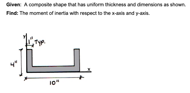 SOLVED: Given: A composite shape that has uniform thickness and dimensions as shown Find: The ...