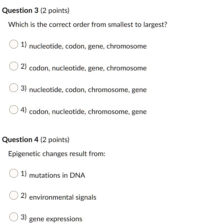 [GET ANSWER] Question 3 (2 points) Which is the correct order from smallest to largest? 1 ...