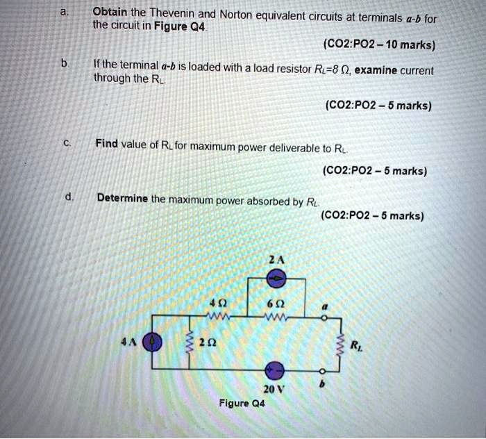 SOLVED: Obtain the Thevenin and Norton equivalent circuits at terminals a-b for the circuit in ...