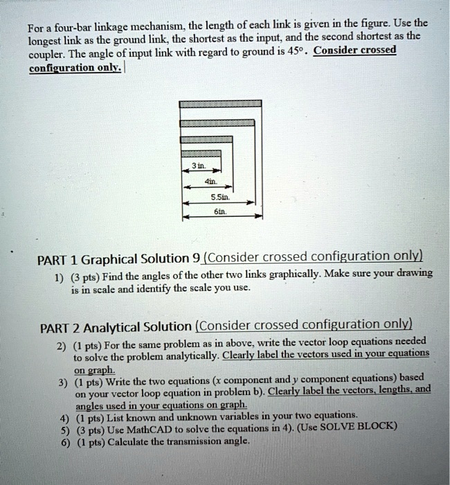 SOLVED: For a four-bar linkage mechanism, the length of each link is ...