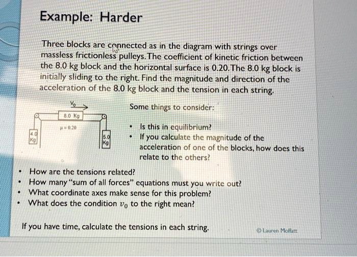 Example: Harder Three blocks are connected as in the diagram with ...