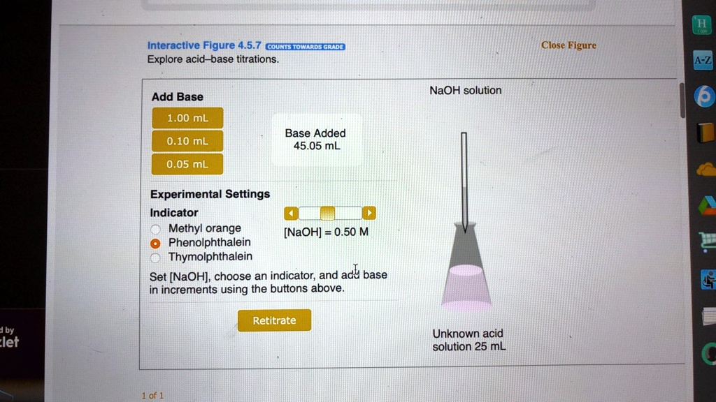 SOLVED:Interactive Figure 4.5.7 Tete Explore acid-base titrations. Close Figure NaOH solution ...