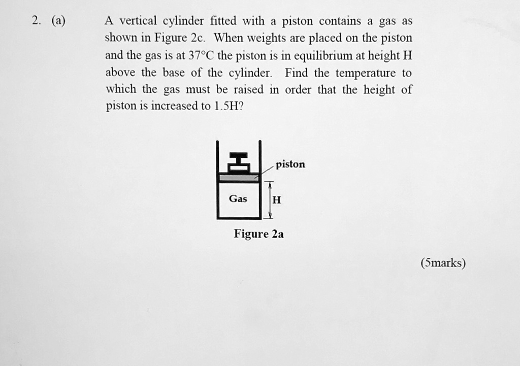 SOLVED: A vertical cylinder fitted with a piston contains a gas as ...