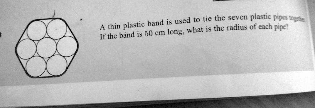 A thin plastic band is used to tie the seven plastic pipes together If ...