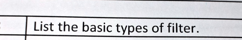 list the basic types of filter for scada list the basic types of filter ...