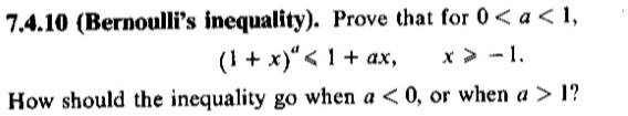 7410 bernoulli s inequality prove that for 0 a 1 x 1 ax x 1 how should ...