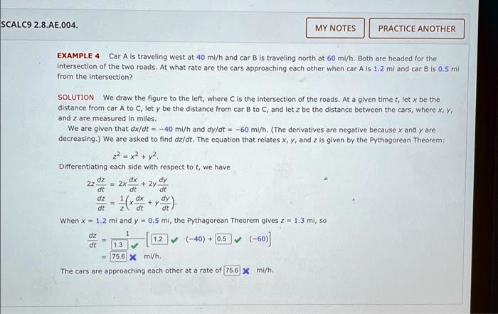 SOLVED: Texts: SCALC92.8.AE.004 MY NOTES PRACTICE ANOTHER EXAMPLE 4 Car ...