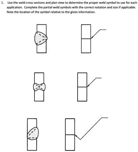 1. Use the weld cross sections and plan view to determine the proper ...