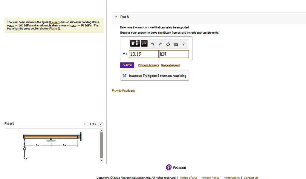 Texts: The steel beam shown in the figure (Figure 1) has an allowable bending stress σallow ...