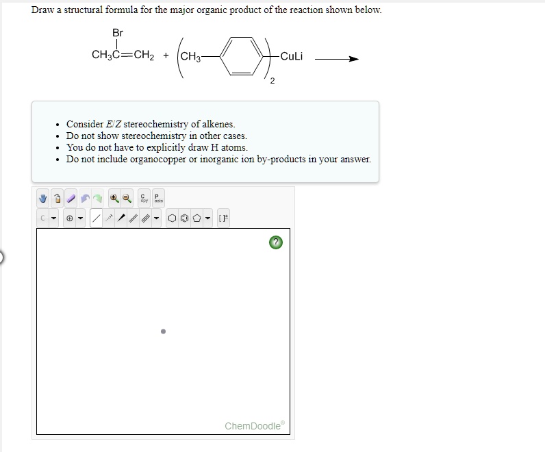 SOLVED: Draw structural formula for the major Organic product of the ...
