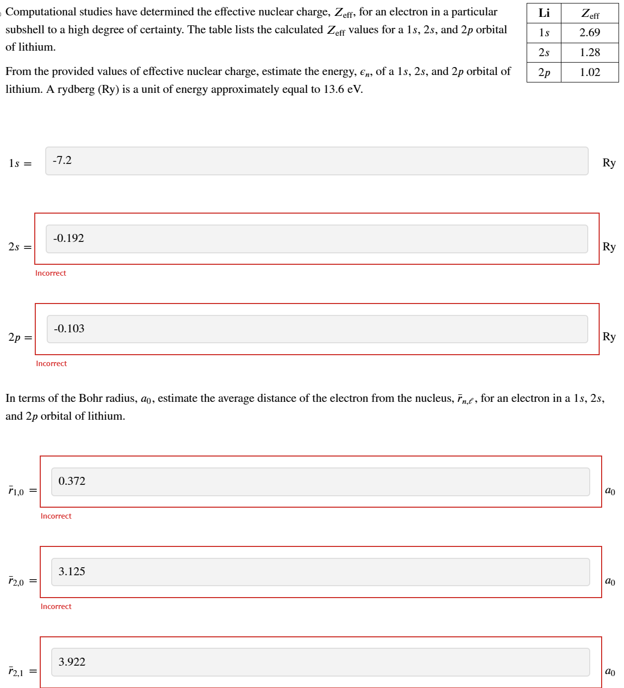 SOLVED: Computational studies have determined the effective nuclear ...