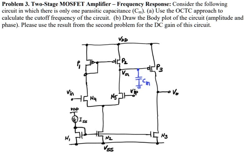 Problem 3. Two-Stage MOSFET Amplifier - Frequency Response: Consider ...