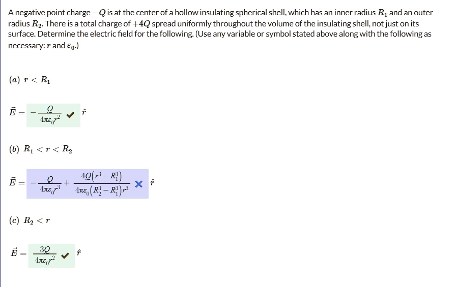 [GET ANSWER] a negative point charge q is at the center of a hollow ...