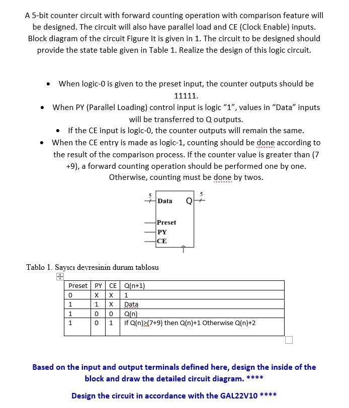 A 5-bit counter circuit with forward counting operation with comparison ...