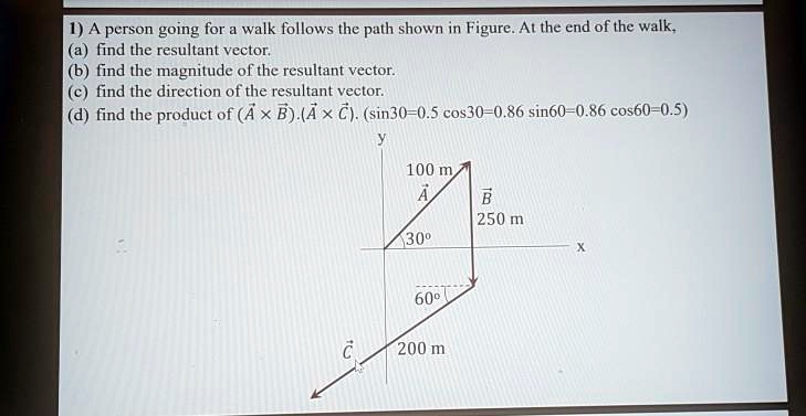 SOLVED: A person going for a walk follows the path shown in Figure. At ...