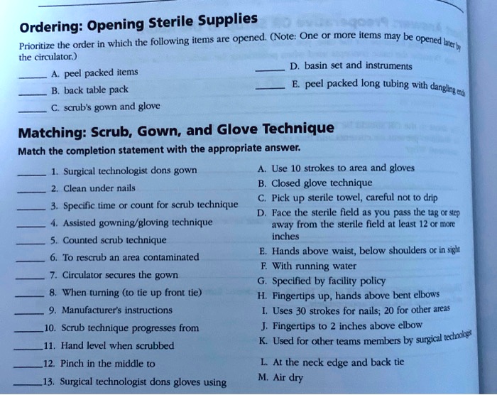 Orderingopening sterile supplies the circulator d basin set...