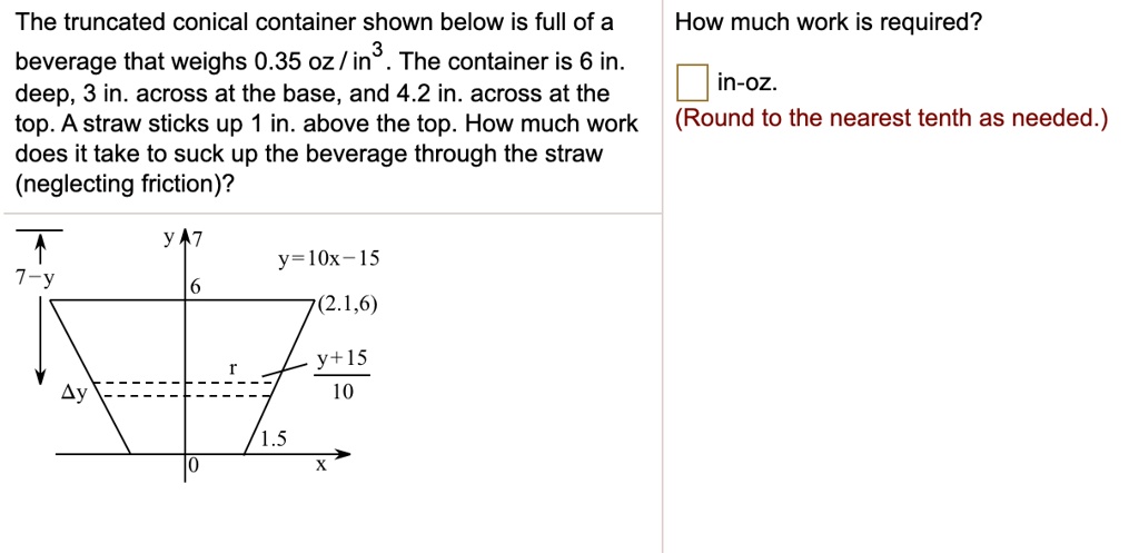The truncated conical container shown below is full o… - SolvedLib The truncated conical container shown below is full o… - SolvedLib