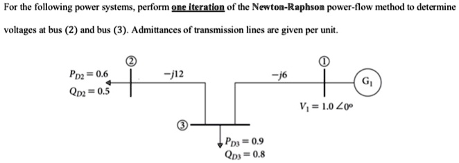 For the following power systems, perform one iteration of...