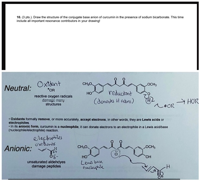 10. (3 pts.). Draw the structure of the conjugate base anion of ...