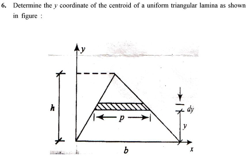 SOLVED: 6. Determine the y coordinate of the centroid of a uniform ...