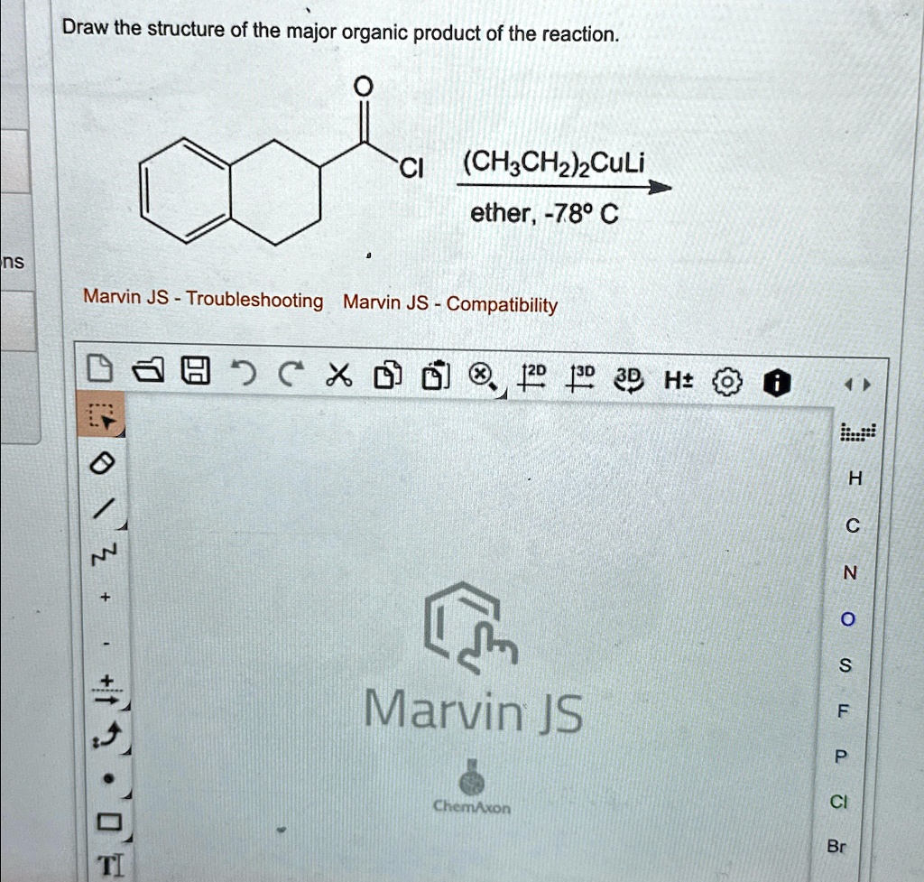 draw the structure of the major organic product of the reaction ...