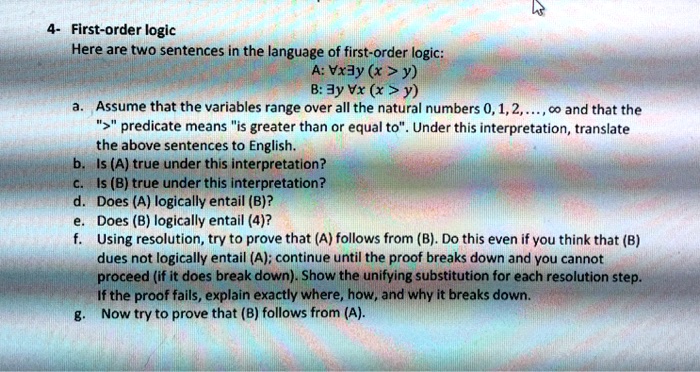 SOLVED: Need help in AI assignment. 4-First-order logic Here are two ...