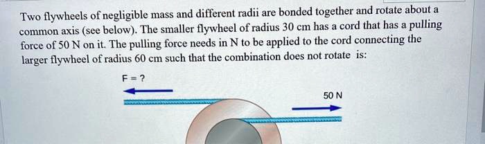 two flywheels of negligible mass and different radii are bonded ...