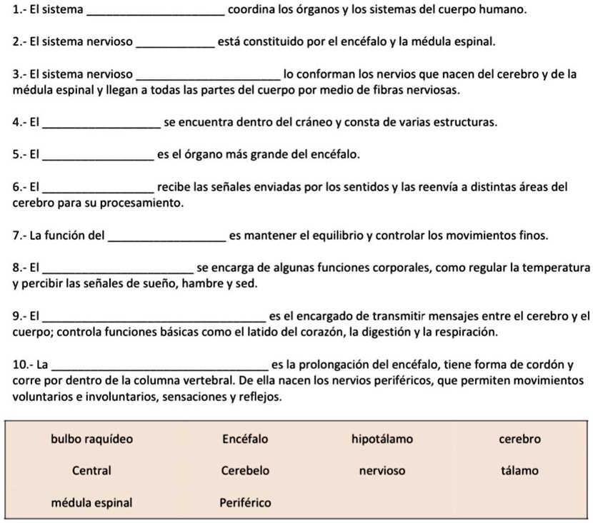 SOLVED: Ayuda es para hoy es de ciencias naturales 6º 1.-El sistema ...