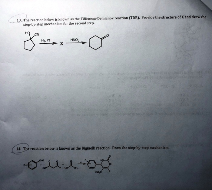 13. The reaction below is known as the Tiffeneau-Demjanov reaction (TDR ...