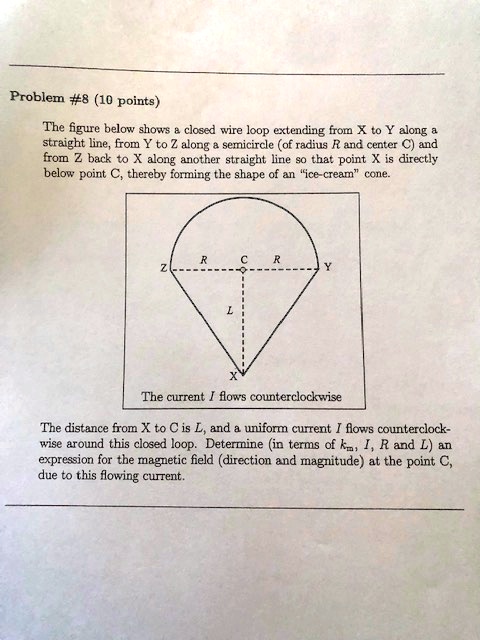 Solved Problem 8 10 Points The Figure Below Shows Closed Wire Loop Extending Irom X To Y