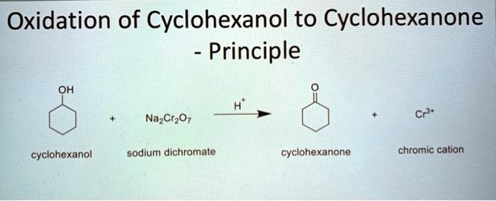 SOLVED:Oxidation of Cyclohexanol to Cyclohexanone Principle OH NazCr20, cyclohexanol sodium ...