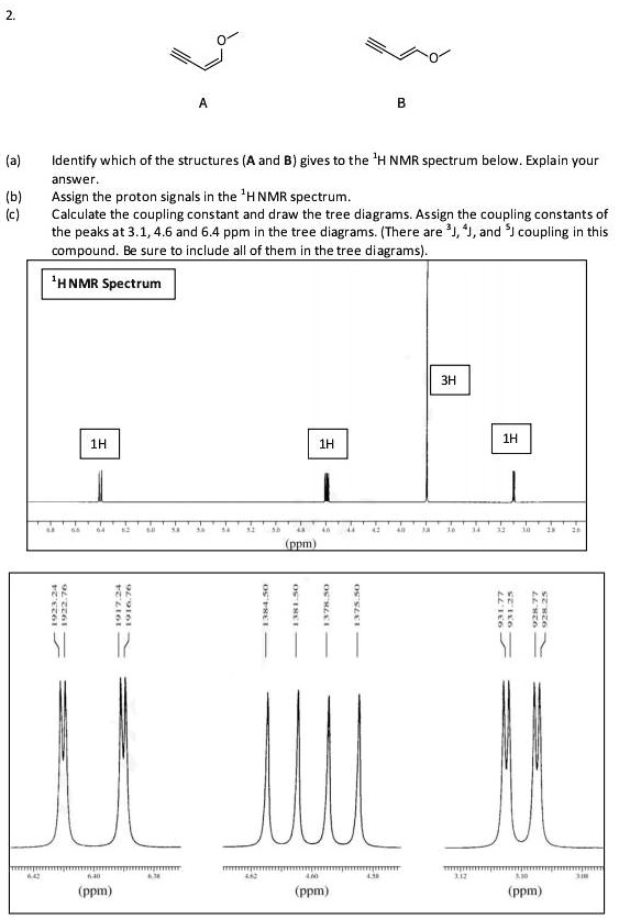 SOLVED: (a) Identify which of the structures (A and B) gives the H NMR ...