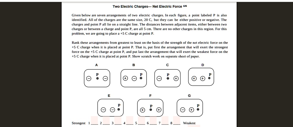 Two electric charges net electric force given below are...