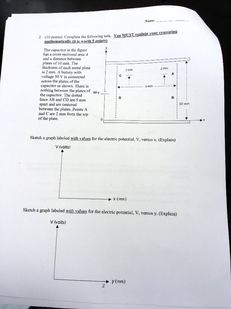 SOLVED: Name mathematically (it is worth 5 points). The capacitor in ...