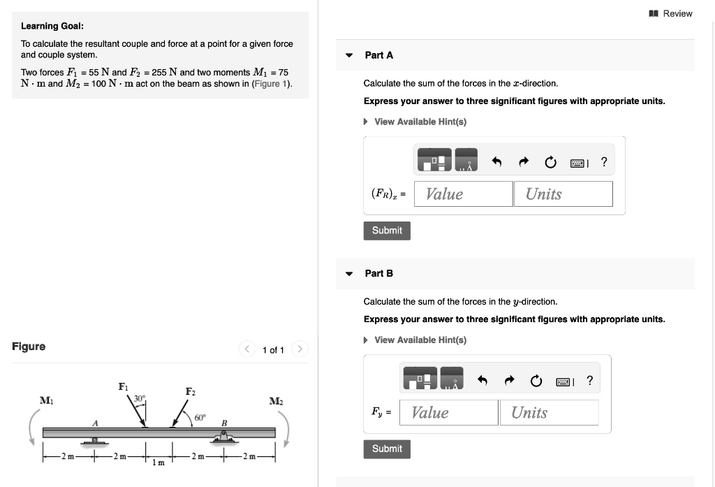 review learning goal to calculate the resultant couple and force at ...