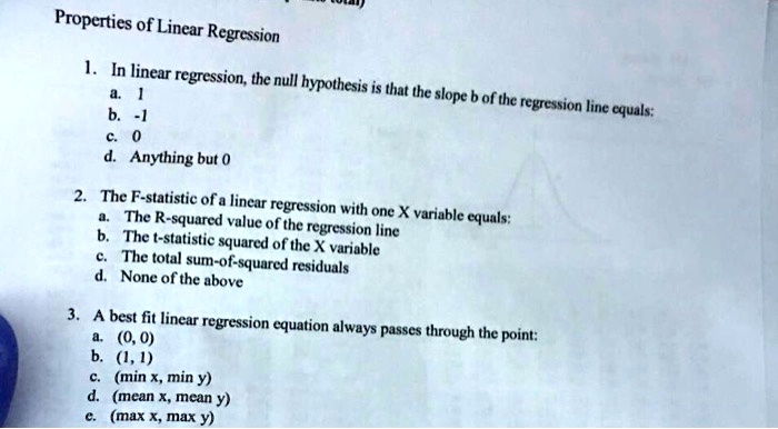 properties of linear regression in linear regression the null ...
