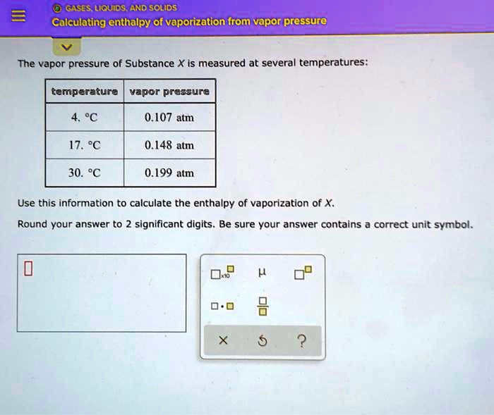 gases liquids and solids calculating enthalpy of vaporization from vapor pressure the vapor ...