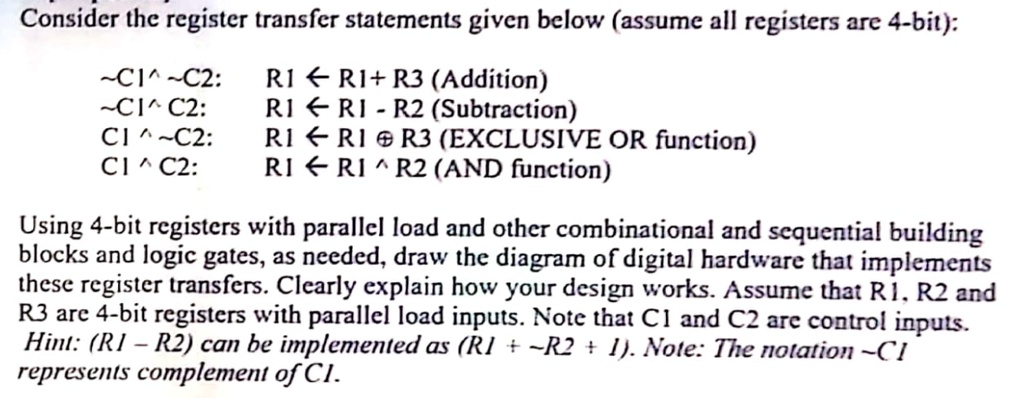 SOLVED: Consider the register transfer statements given below (assume ...