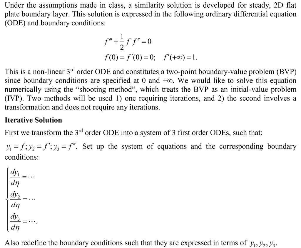 SOLVED: Under the assumptions made in class, a similarity solution is developed for a steady, 2D ...