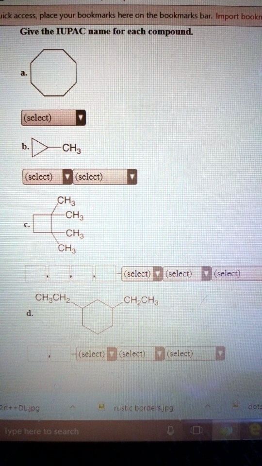 SOLVED: Jick access; place your bookmarks here on the; bookmarks bar; Import bookn Give the ...