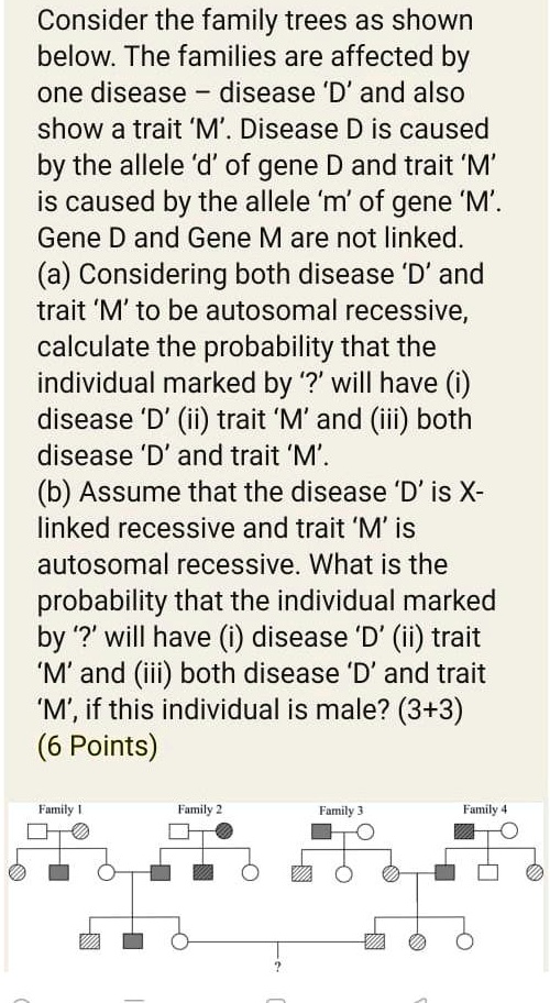 SOLVED:Consider the family trees as shown below The families are ...