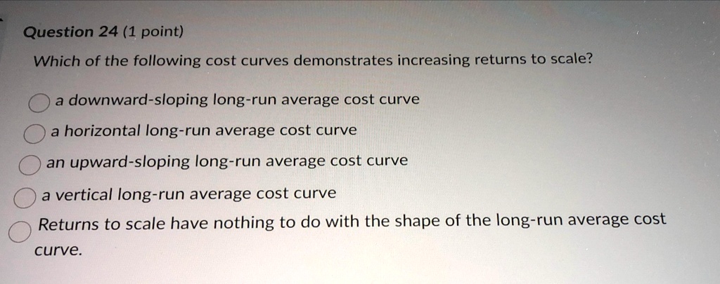 SOLVED: Question 24 (1 point) Which of the following cost curves ...